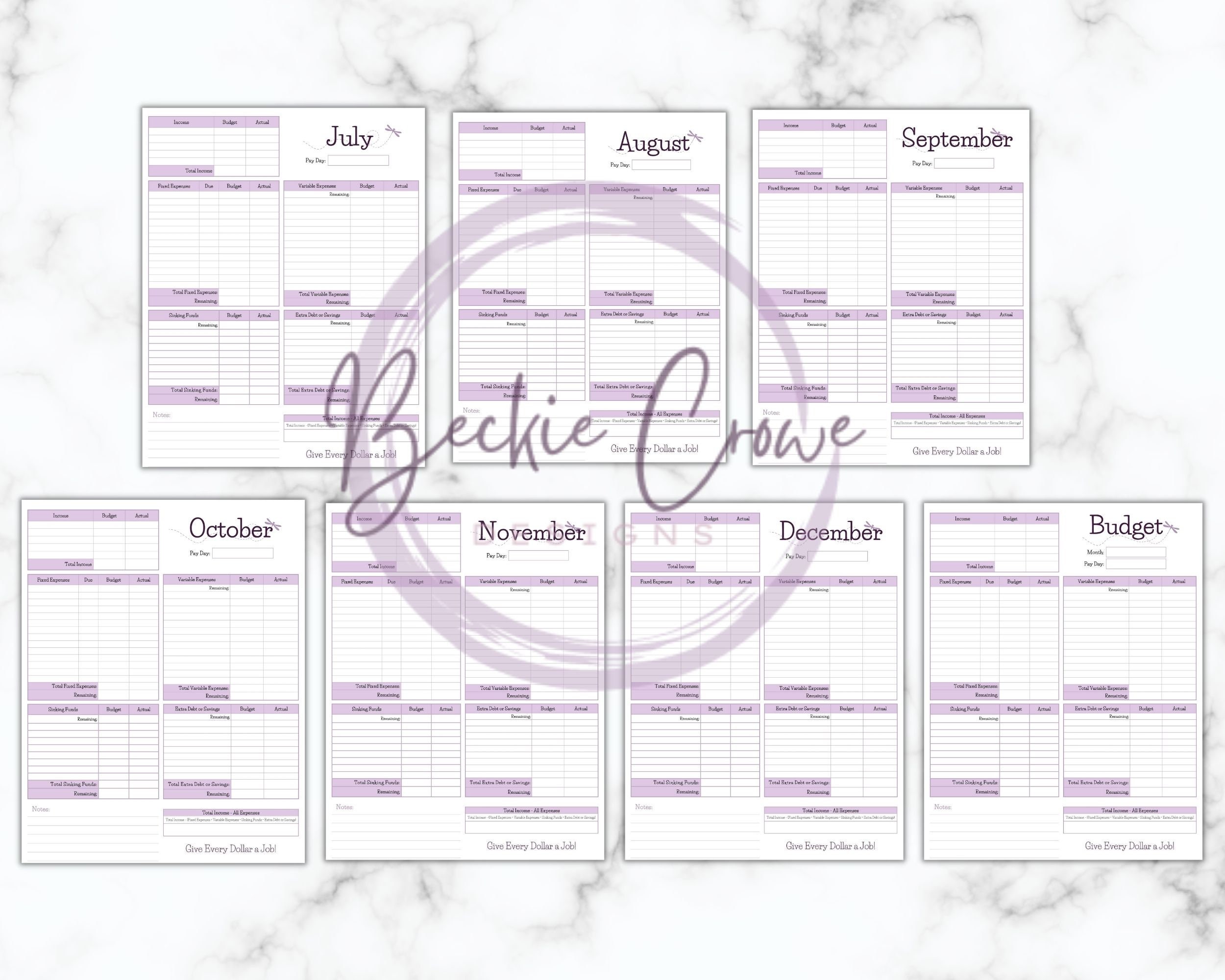 Paycheck Budget Planner, Printable, Budget by Paycheck, Budget Template ...