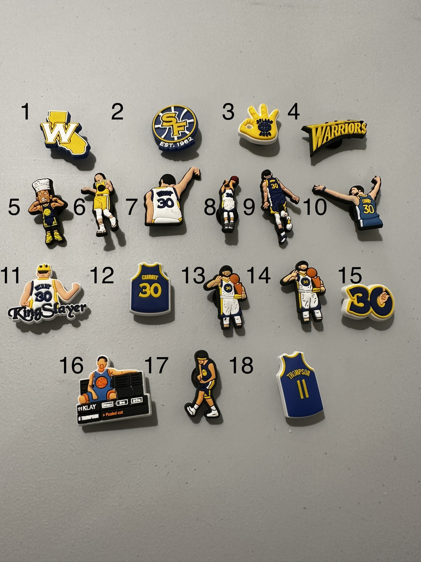 NBA Steph Curry and Klay Thompson Basketball Croc Shoe Charms Golden ...