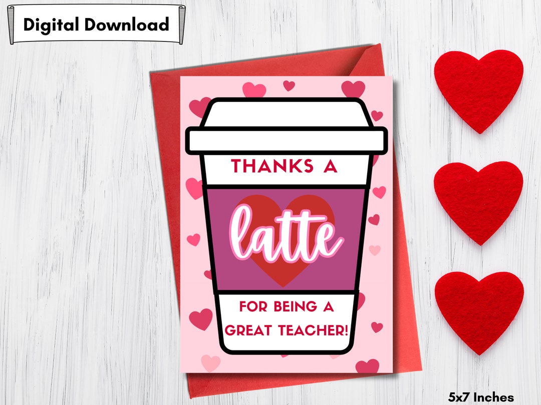 Printable Valentine's Day Card for Teachers - Teacher Valentine's Gift ...