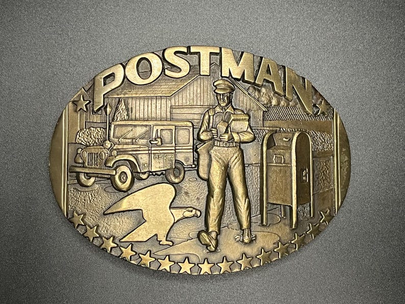1980s Postman Belt Buckle - Etsy