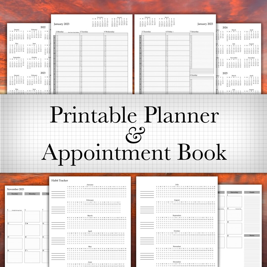 2023 Printable Planner Appointment Book | Calendar, Daily to Do ...