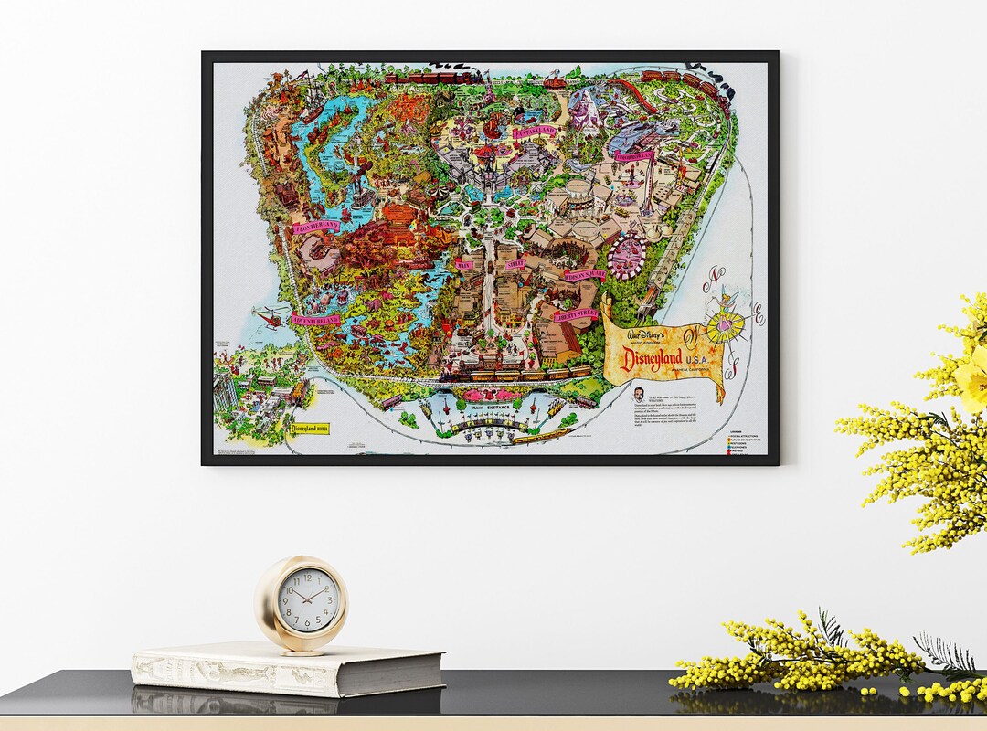 Disneyland Map Disney Park Poster Map Park Poster Map - Etsy