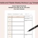 Weekly Workout Planner - Printable & PDF Fillable/use as a Printable or ...