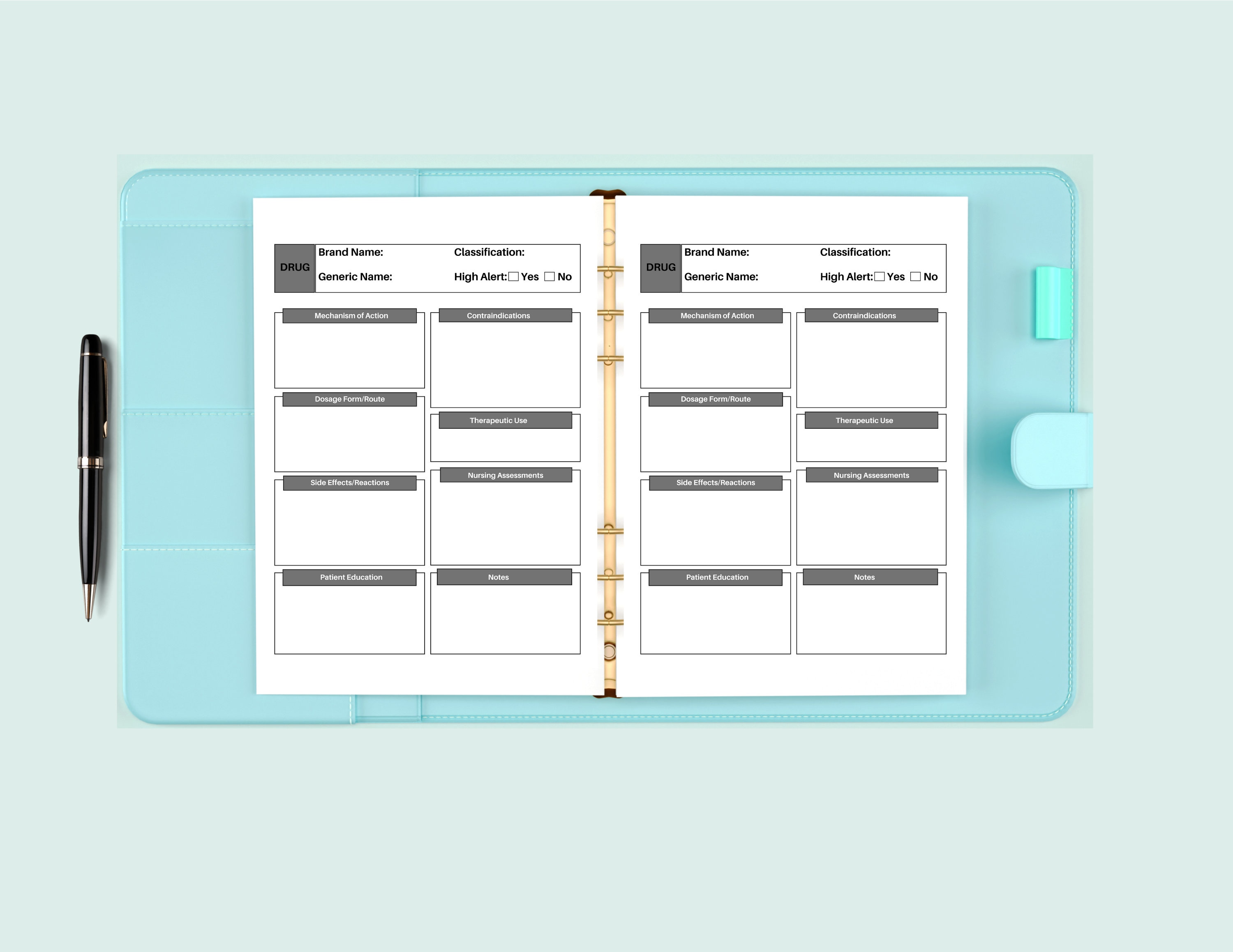 Med-surg Nursing Study Guide Templates - Printable and PDF Fillable/use ...