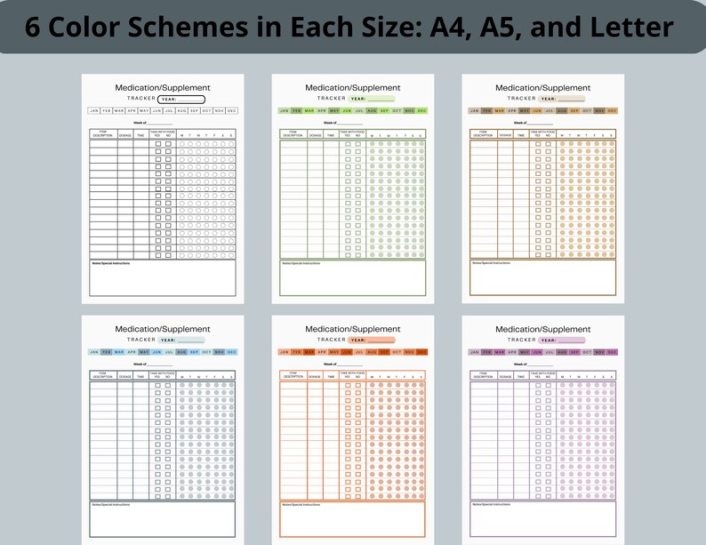 Medication Tracker - Printable and PDF Fillable/use as Weekly and Daily ...