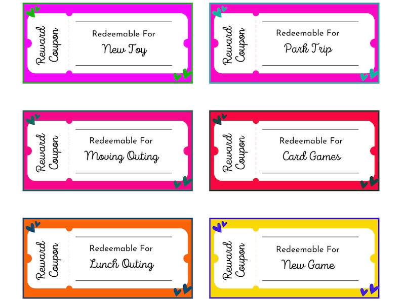 Kid's Reward Coupons - Printable & Canva Customizable/use as Love ...