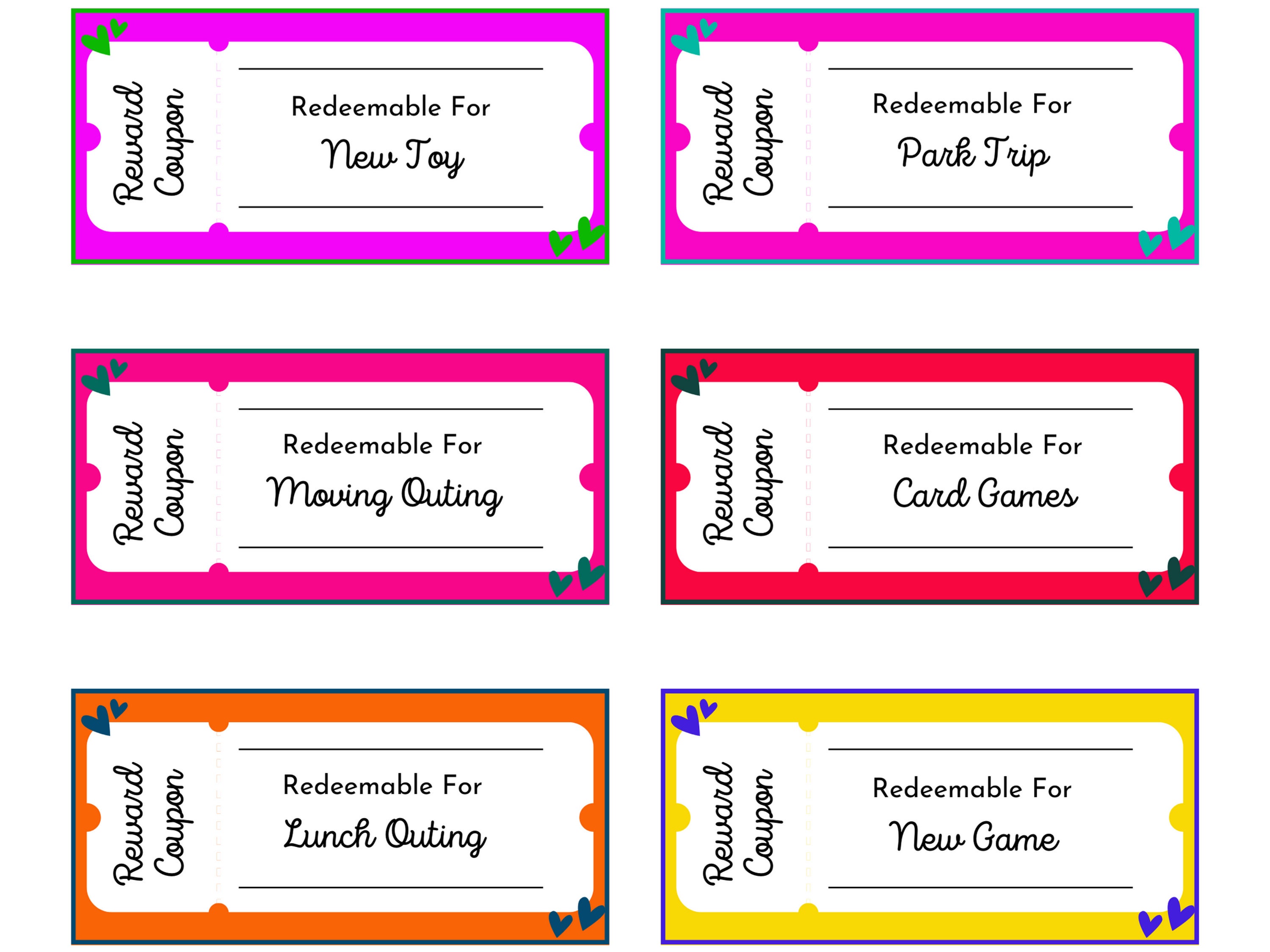 Kid's Reward Coupons - Printable & Canva Customizable/use as Love ...