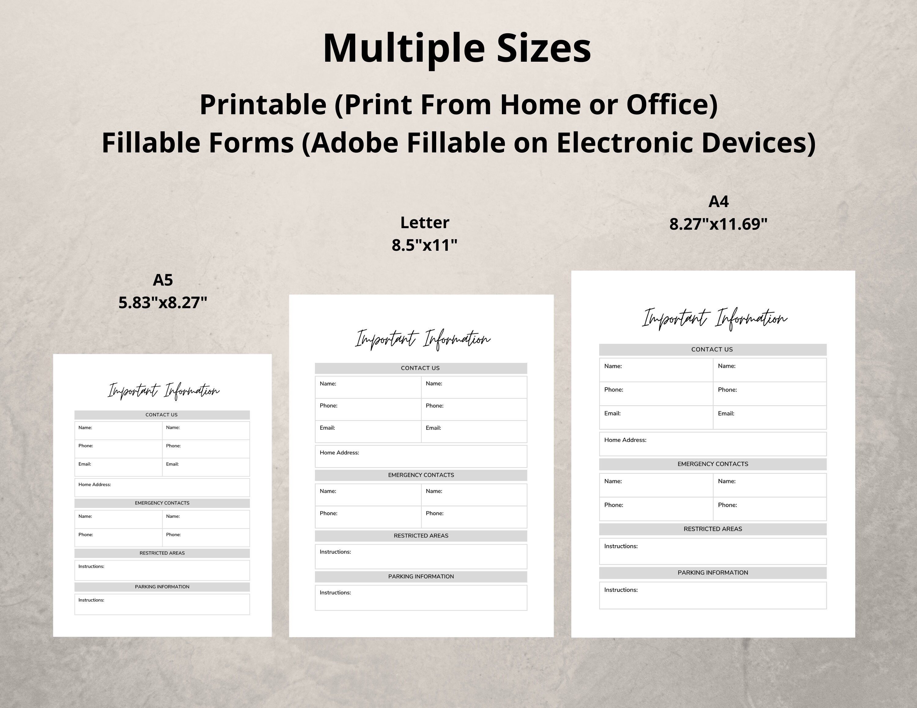 Pet and House-sitting Forms (printable and PDF Fillable)/great as House ...