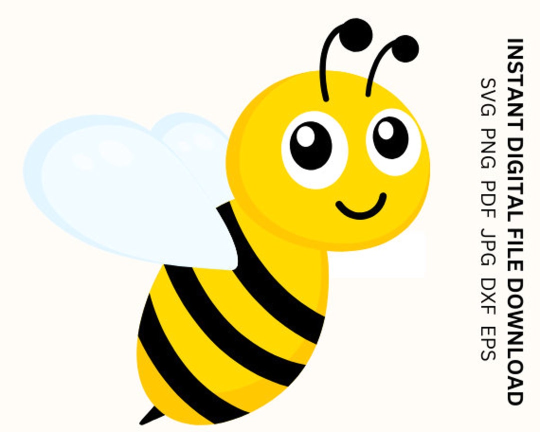 Bee SVG Cute Bee Svg Bumble Bee Svg Honeybee Png Yellow Vector Cricut ...