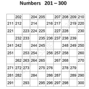 Printable Number Charts Missing Numbers 1-1000 10 Pages -math ...