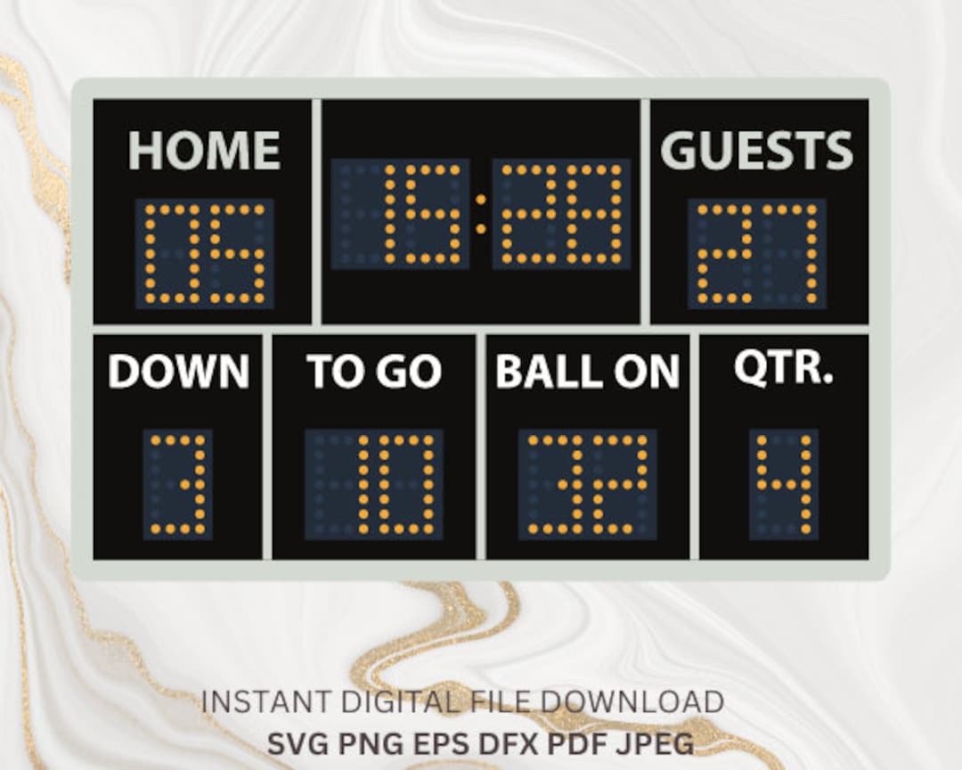 Football Scoreboard Png Football Png Svg Home Guests Down to Go Ball on ...