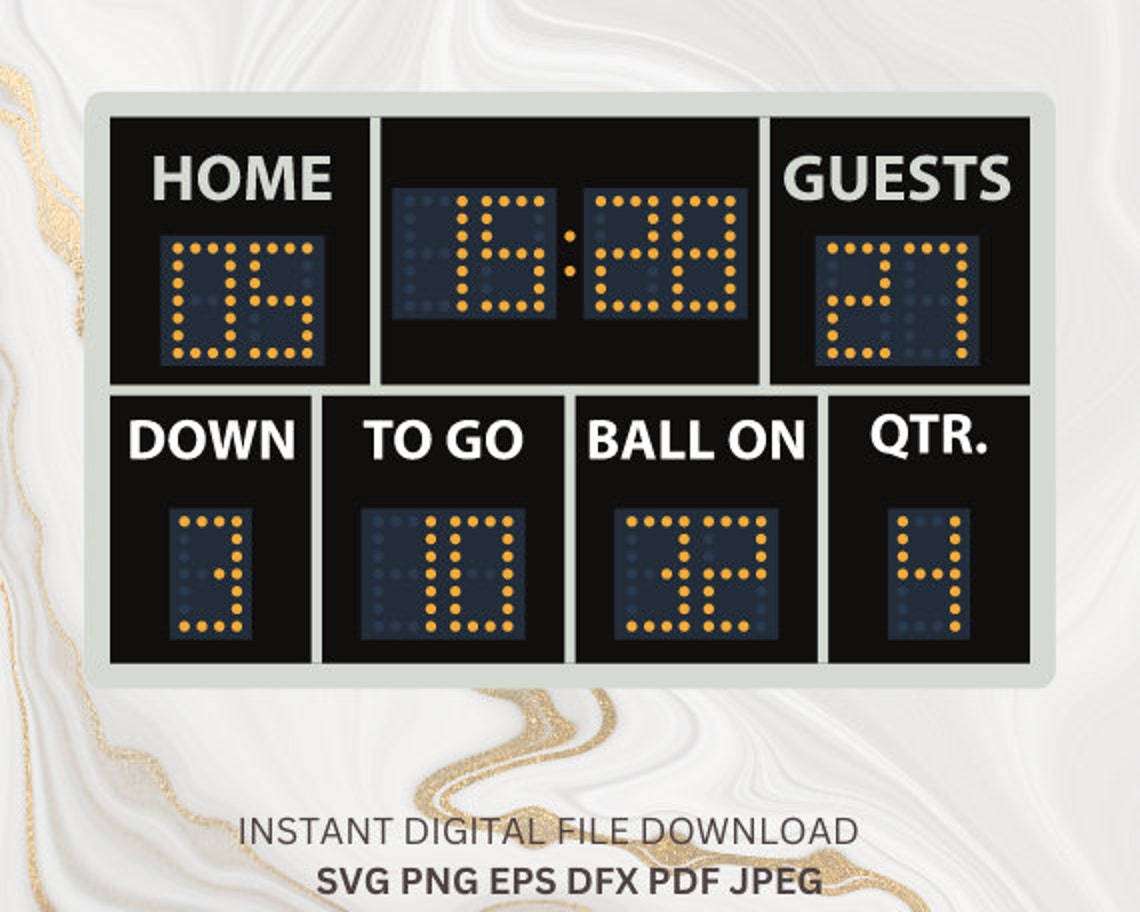 Football Scoreboard Png Football Png Svg Home Guests Down to Go Ball on ...