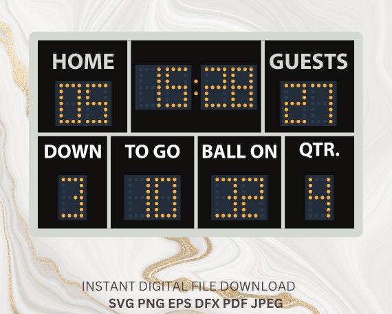 Football Scoreboard Png Football Png Svg Home Guests Down to Go Ball on ...