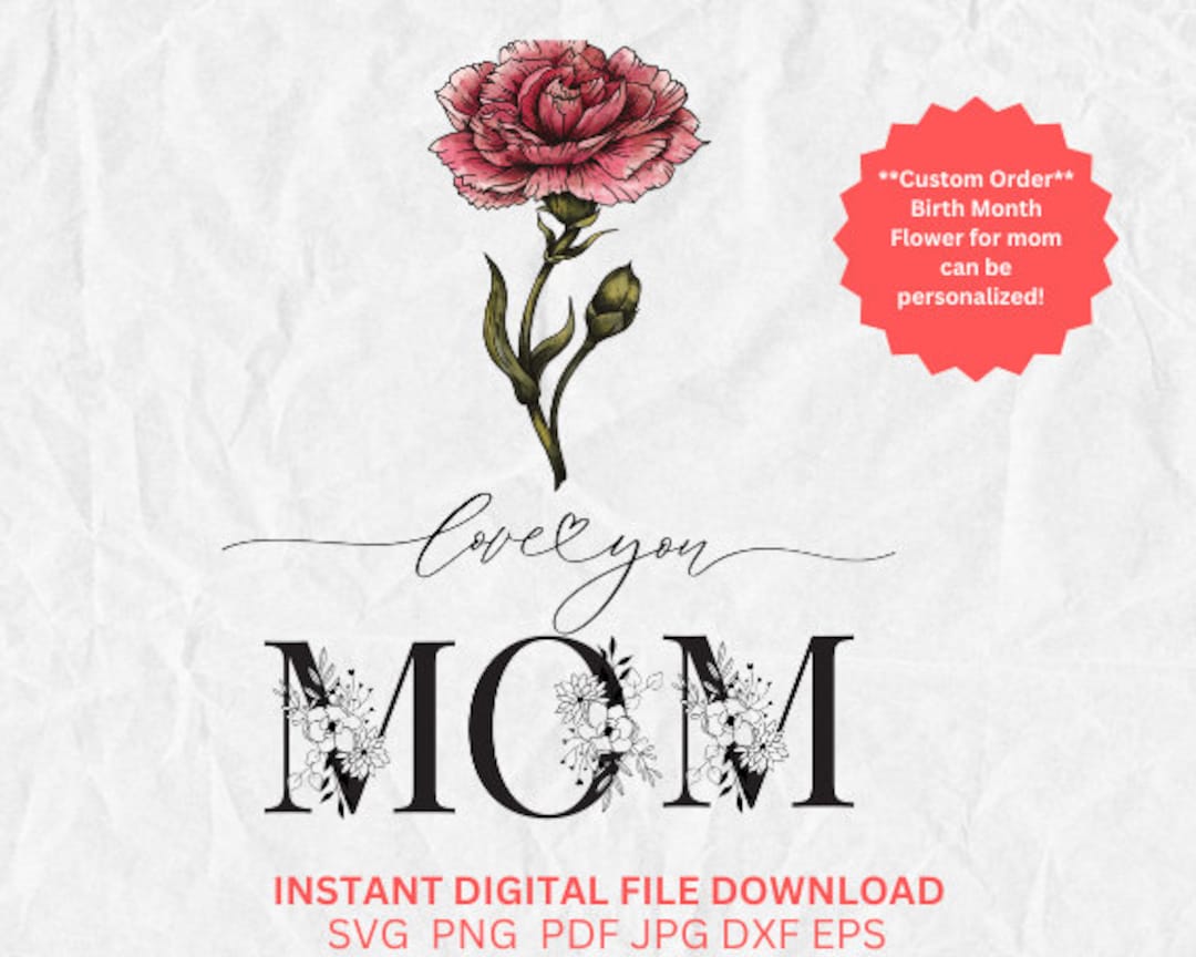 Custom Mom Svg Mother's Day Gift Frame Gift for Mom Personalized Birth ...