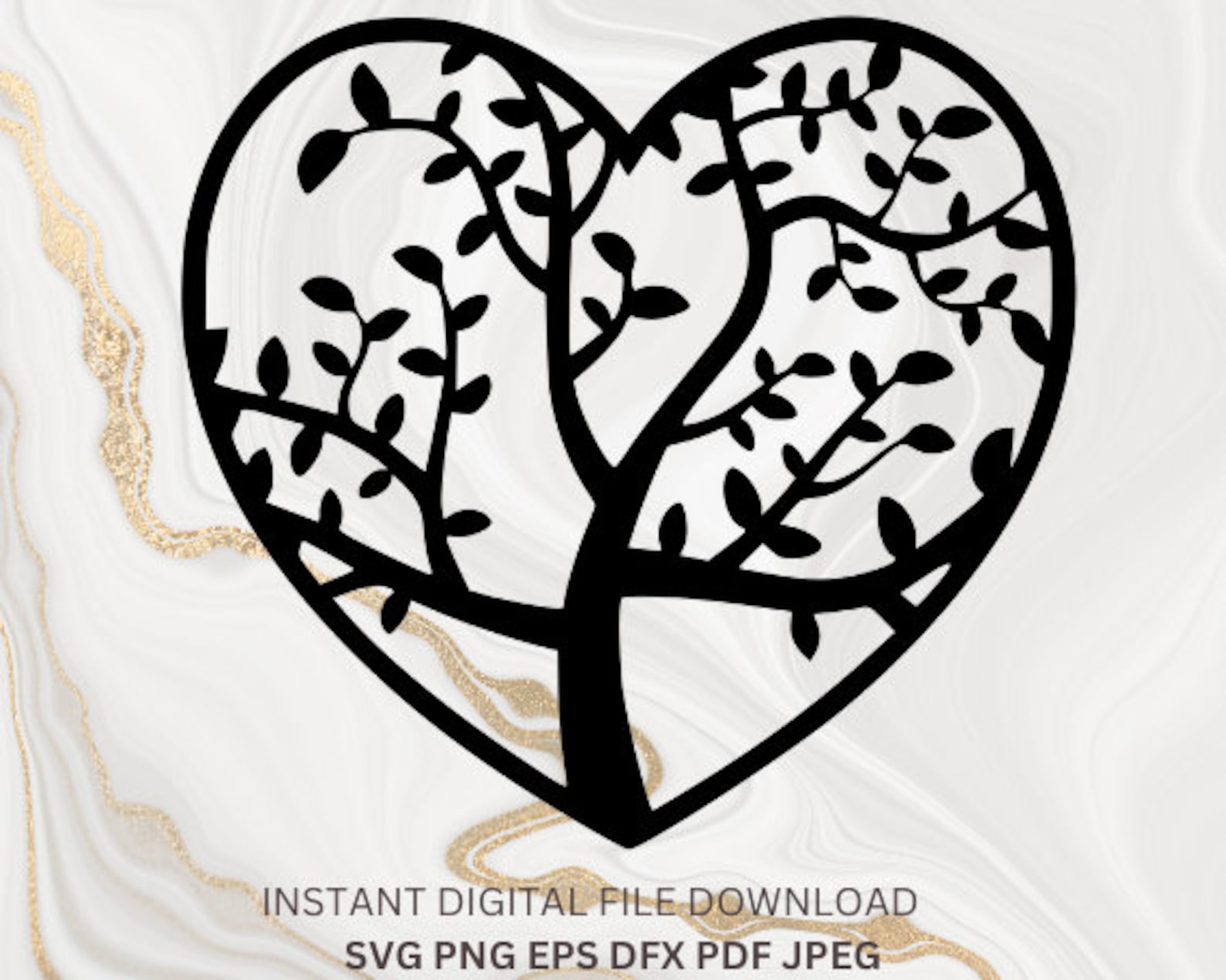 Tree Svg Heart Tree Svg Heart Png Tree of Life Svg Heart Silhouette ...