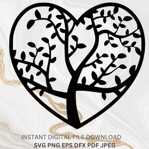 Tree Svg Heart Tree Svg Heart Png Tree of Life Svg Heart Silhouette ...