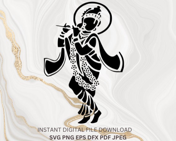 Krishna Svg Lord Krishna Svg Krishna Playing Flute Svg Spiritual Png ...