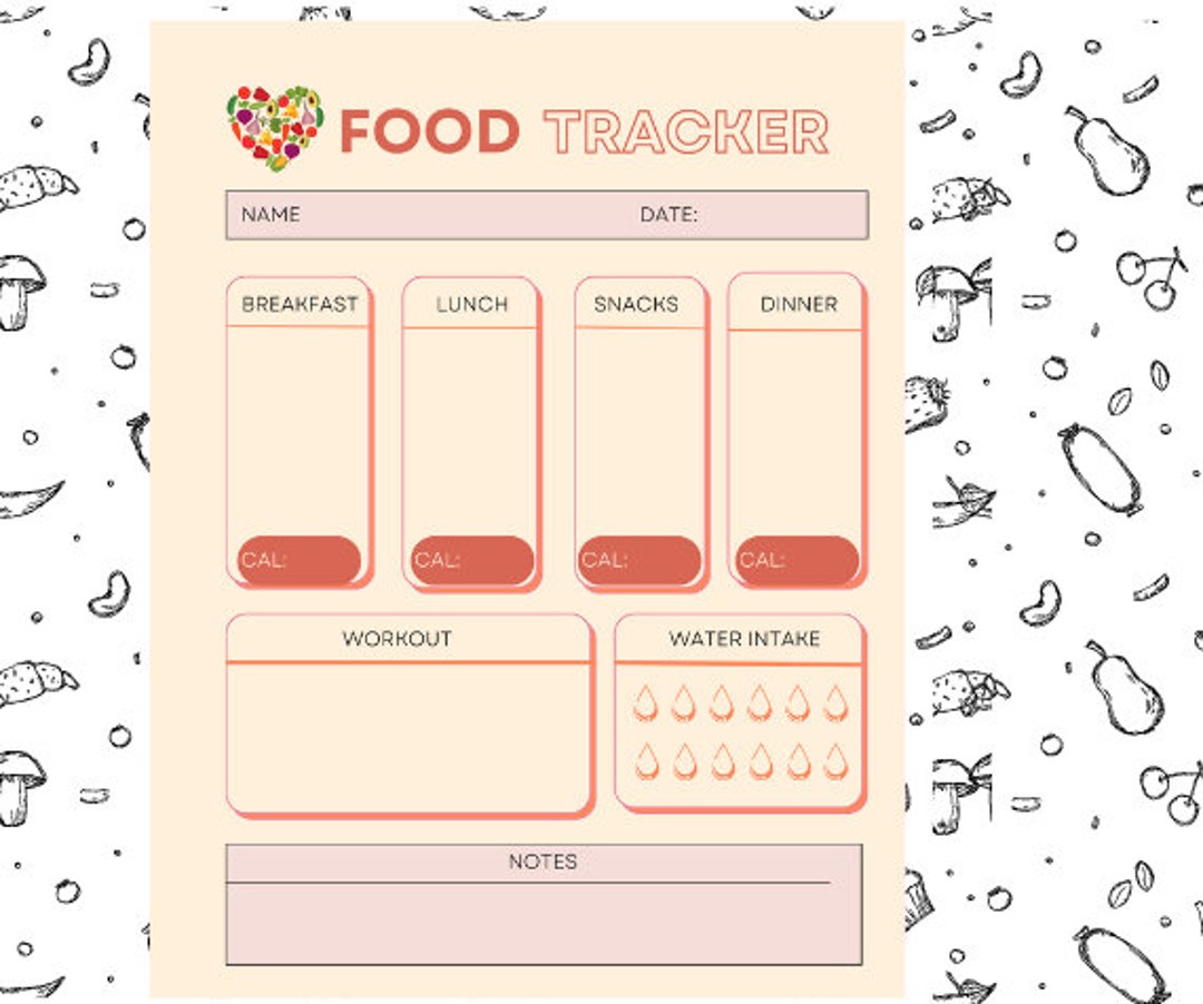 Food Tracker-digital Planner - Food Log-calorie Tracker-meal Tracker ...