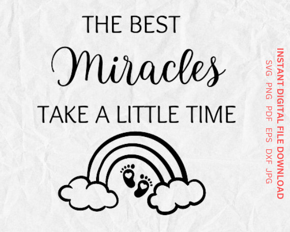 The Best Miracles Take a Little Time Svg-pregnancy Announcement SVG ...