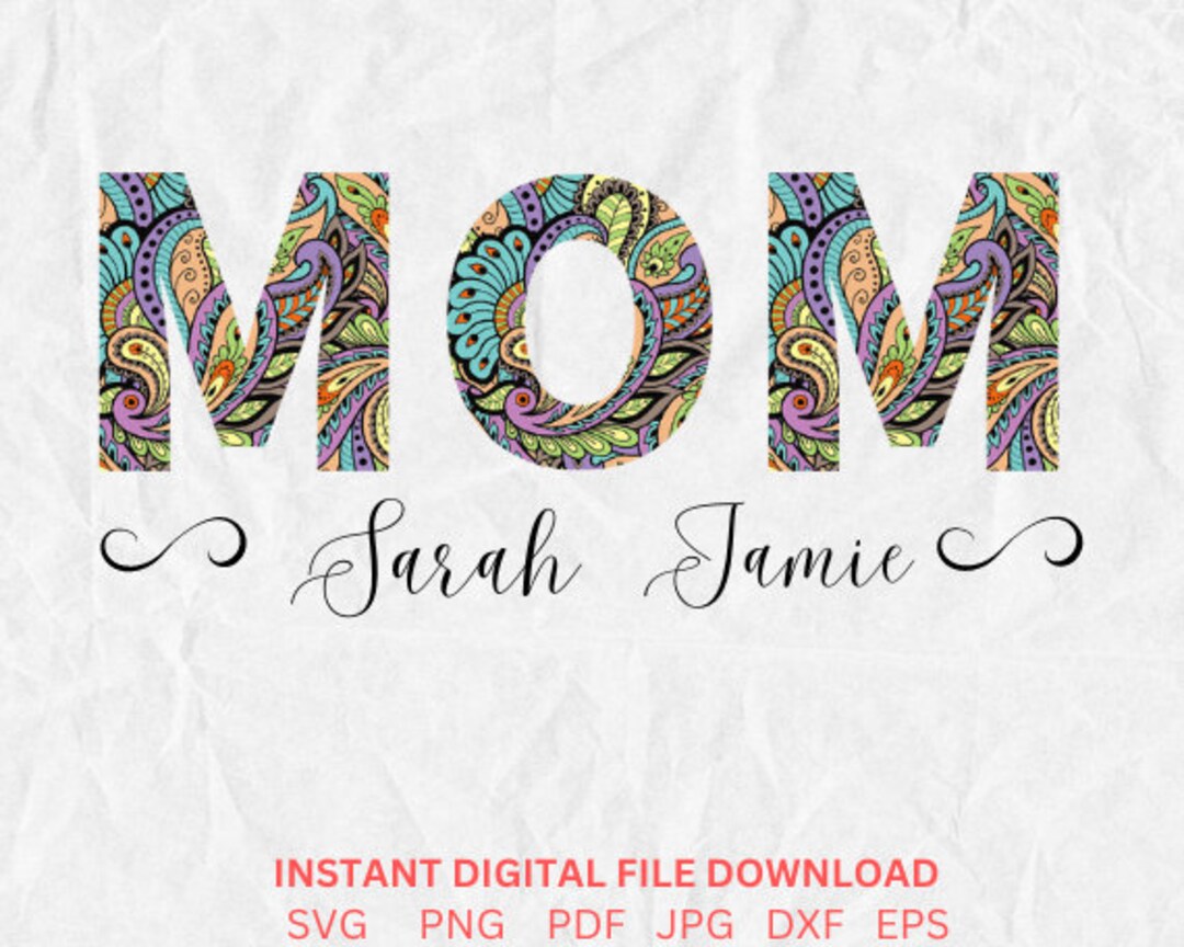 Mom SVG Mother Svg Personalized Mom Svg Custom Mom Svg Mother’s Day Svg ...