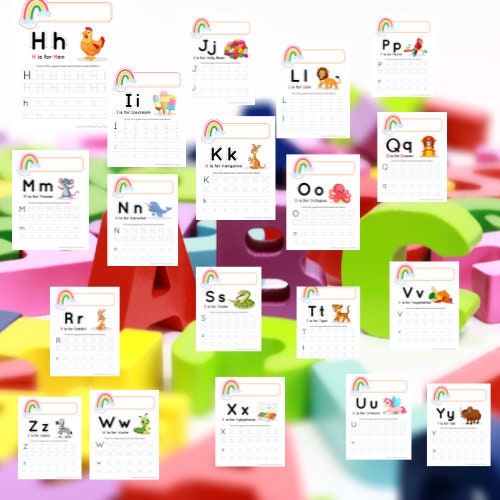 26 Alphabet Tracing Worksheets-alphabet Worksheets Upper & Lowercase ...