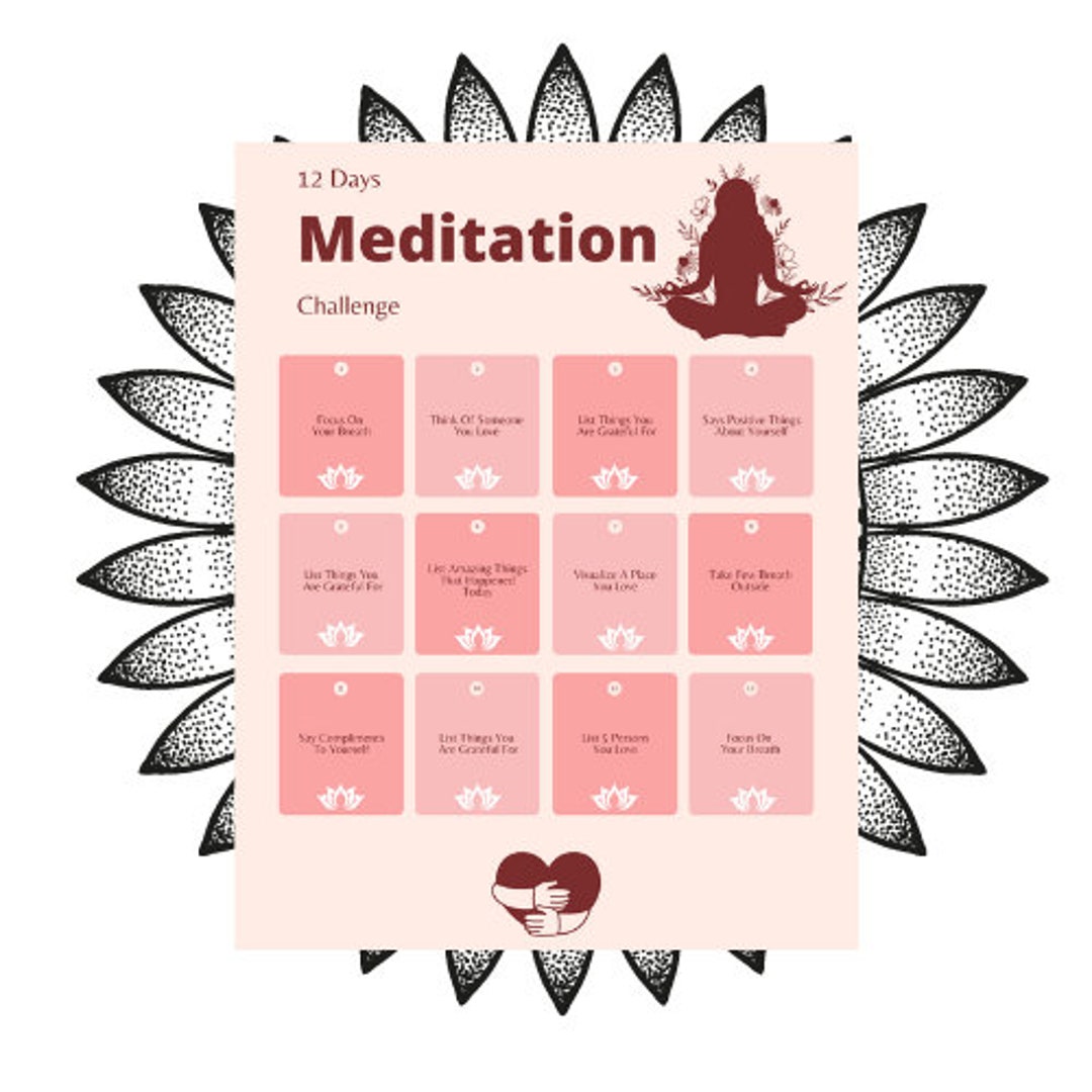 Meditation Challenge - Digital Planner -meditation Planner - Daily ...