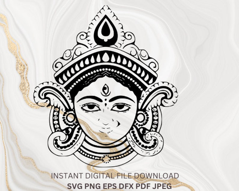 Durga svg Devi svg png déesse svg png spirituel png silhouette de Durga ...