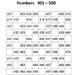 Printable Number Charts Missing Numbers 1-1000 10 Pages math Worksheets ...