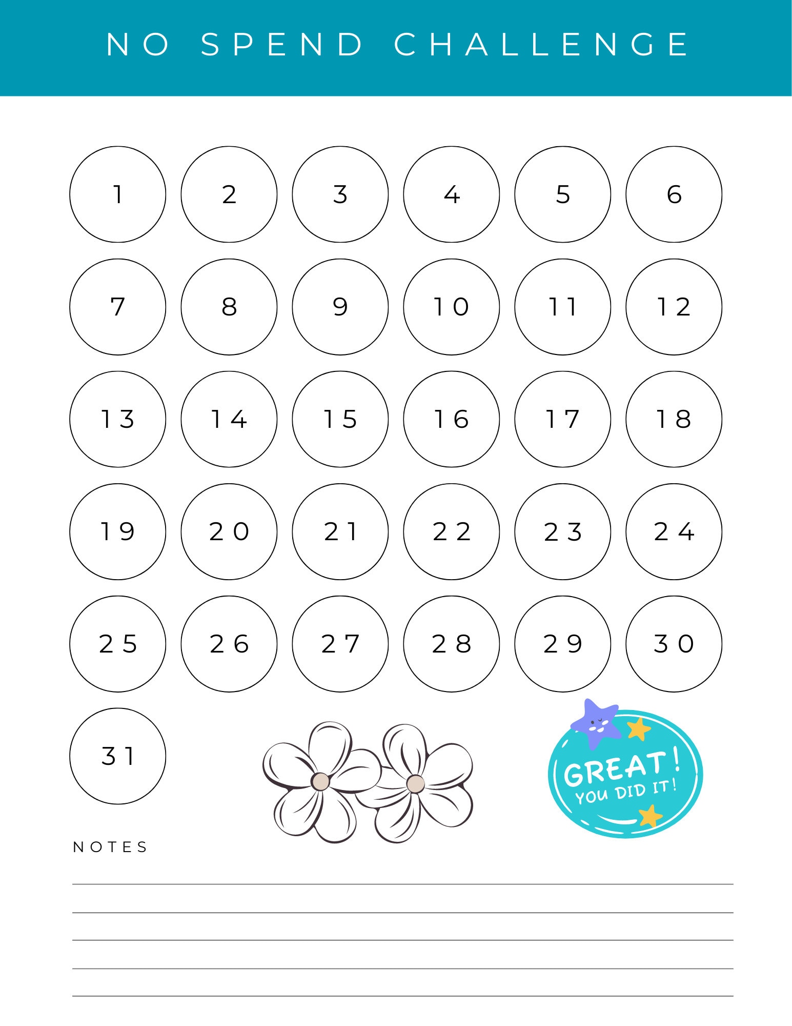 No Spend Challenge Digital Planner No Spend Budget Tracker-bullet ...