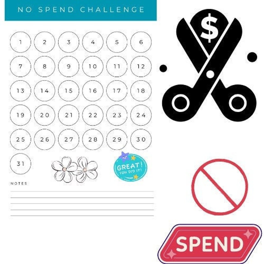 No Spend Challenge Digital Planner - No Spend Budget Tracker-bullet ...