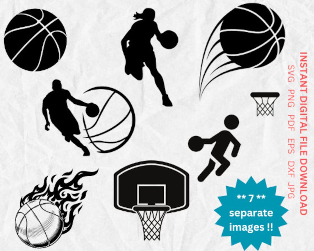 Basketball Svg Bundle Svg Basketball Hoop Svg Png Silhouette Motion ...