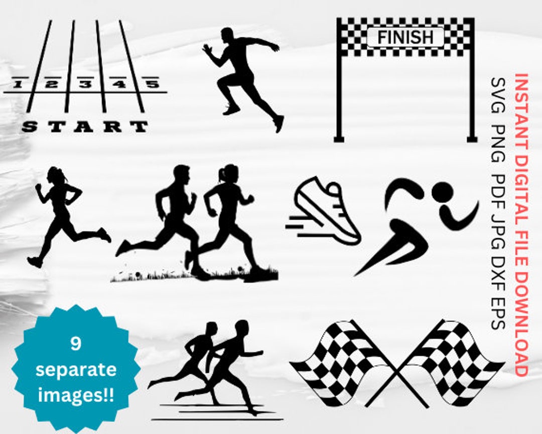 Runner Bundle Svg Track and Field Bundle Svg Run Bundle Vector Runner ...