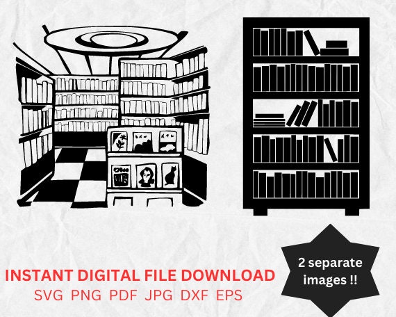 Book Shelf Png Svg Book Library Svg Png Book Vector Clipart Books Svg ...