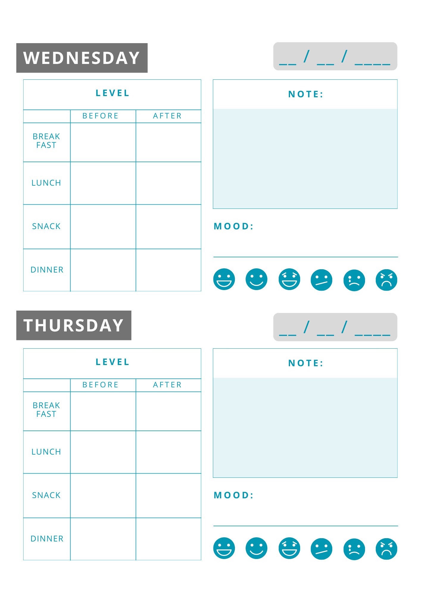 Blood Sugar Tracker Digital Planner Diabetes Tracker blood Sugar ...