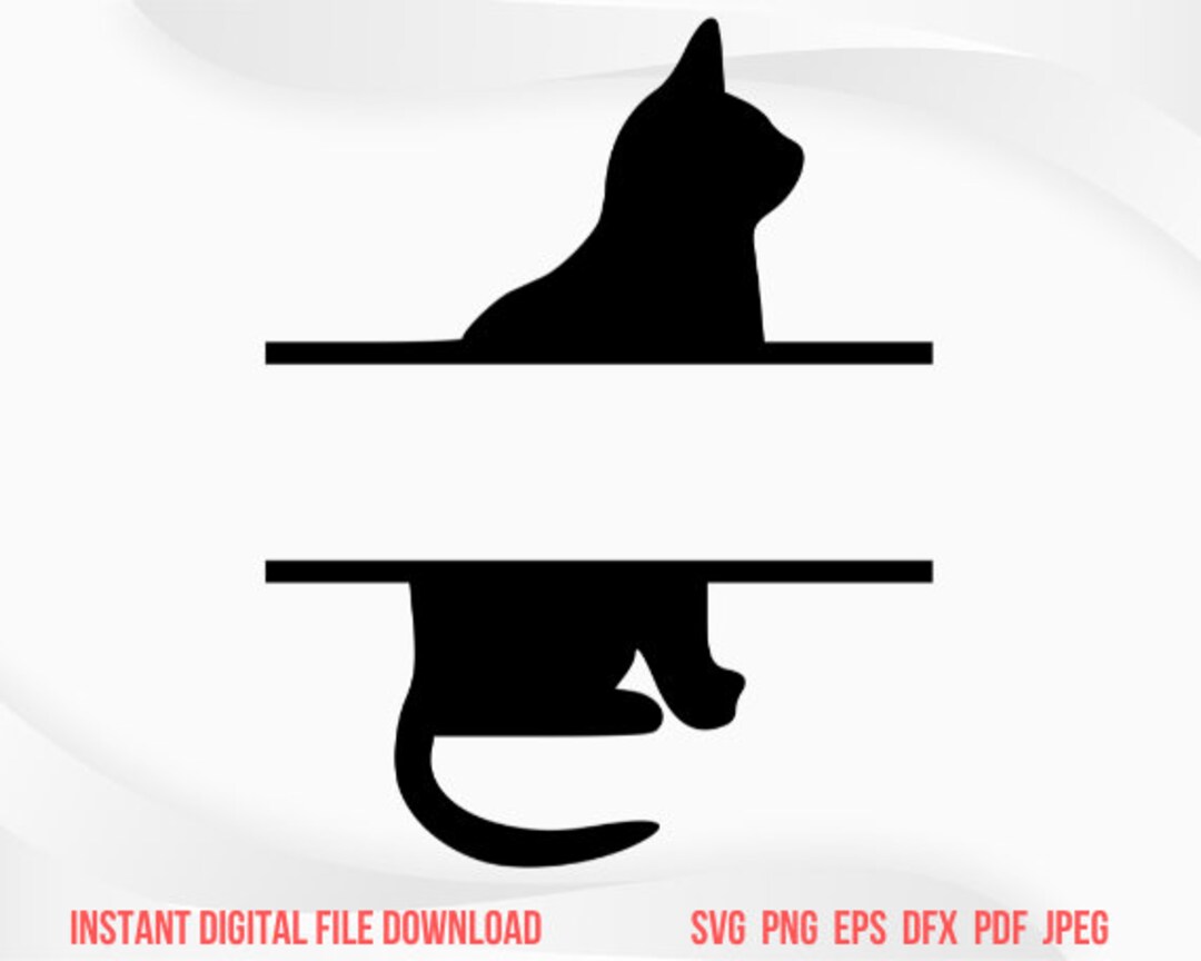 Cat Split Monogram SVG Cat Monogram Svg Split Monogram Svg Dxf Png Cut ...