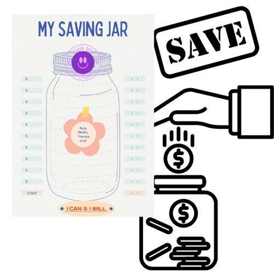 Custom Personalized Savings Tracker Digital Planner Custom Savings ...