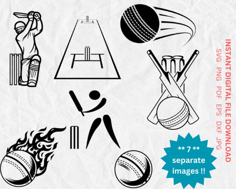 Cricket Svg Bundle Svg Cricket Ball Bat Stumps Vector Silhouette Motion ...