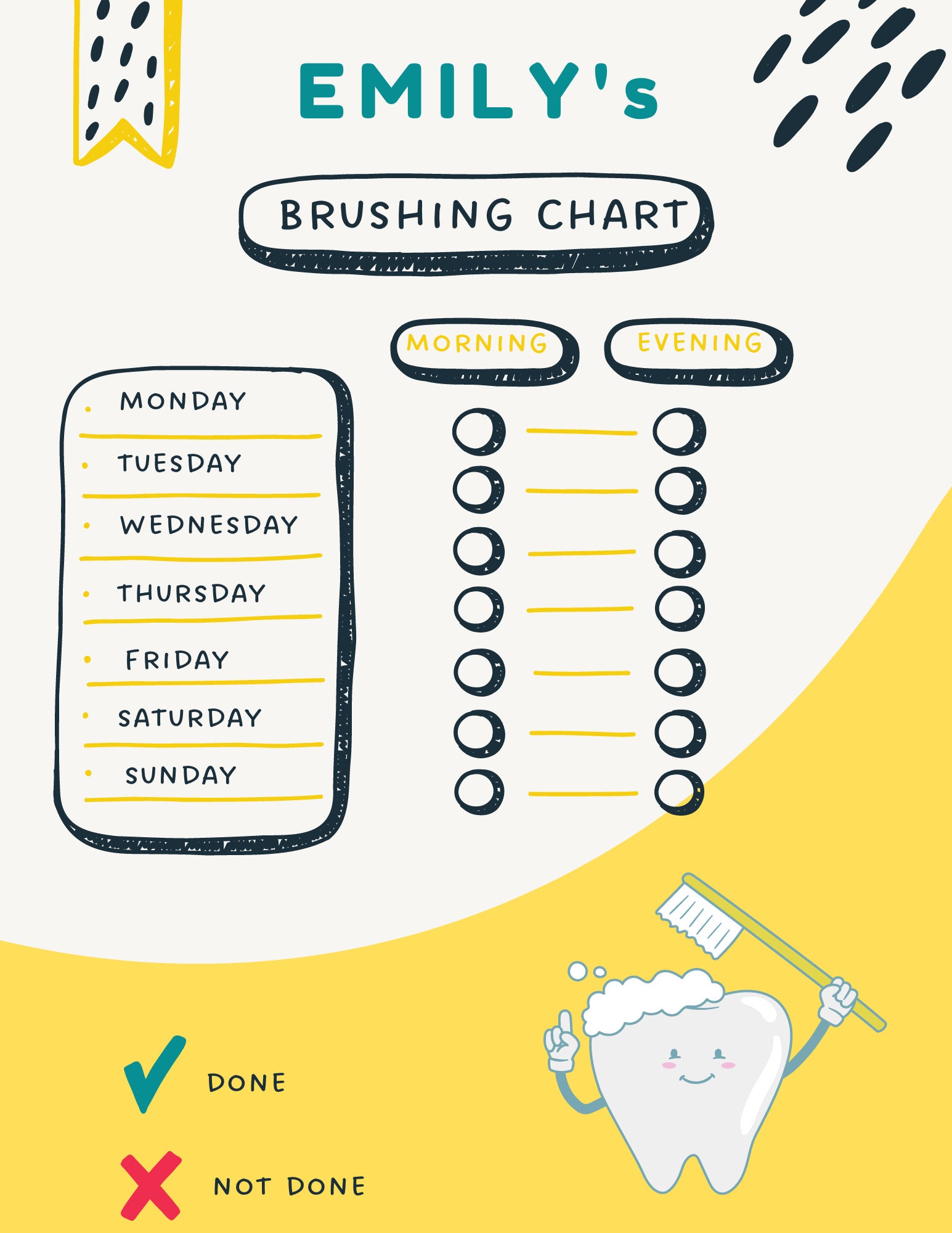 Custom Kids Habits Tracker - Digital Planner -personalized Brushing ...