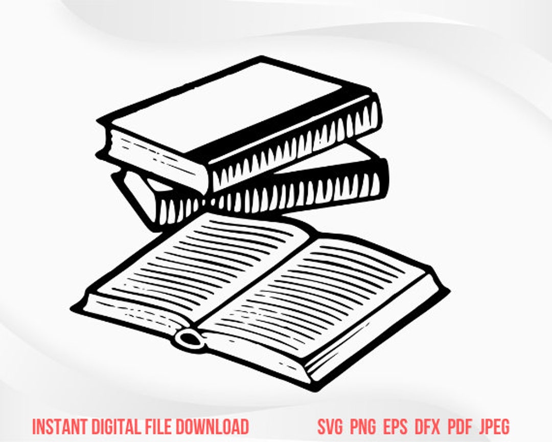 Book Stack Svg Open Book Svg Books Clipart Books Svg School Svg College ...