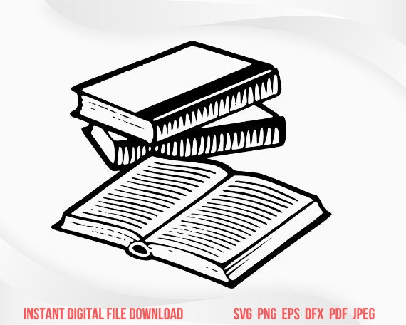 Book Stack Svg Open Book Svg Books Clipart Books Svg School Svg College ...