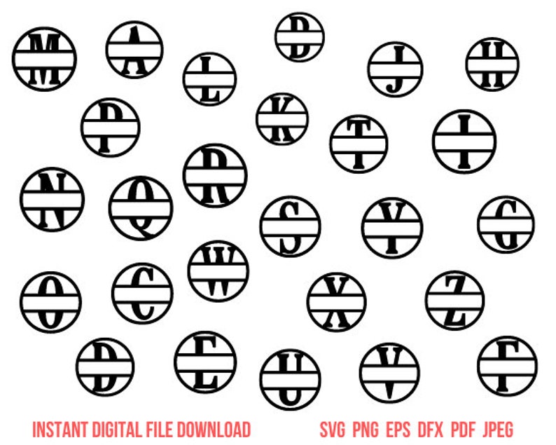 Split Monogram Svg Dfx Png Alphabet Svg Split Monogram Alphabet Svg Cut