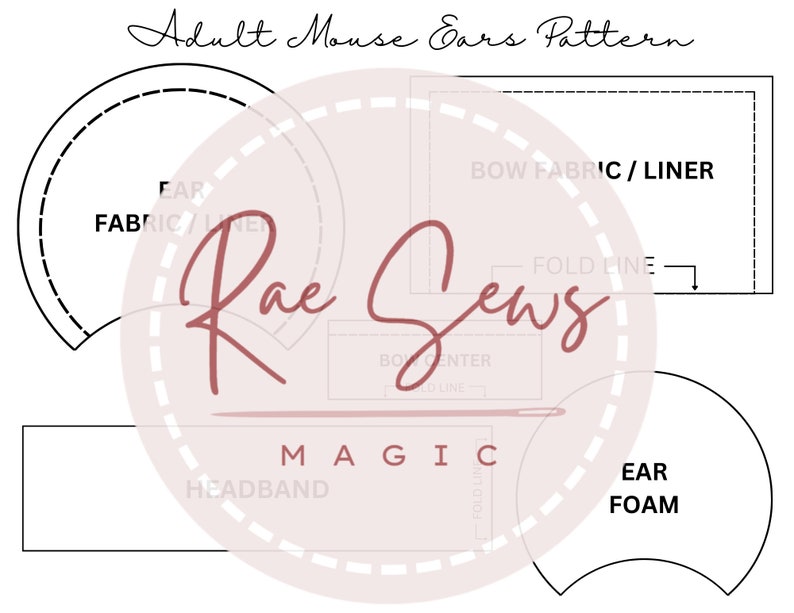 Adult Mouse Ears No Sew Pattern - Etsy