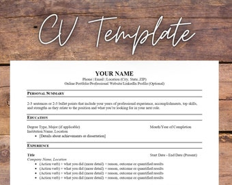 Federal ATS Friendly Resume Template, Clean, Simple Resume Template for ...