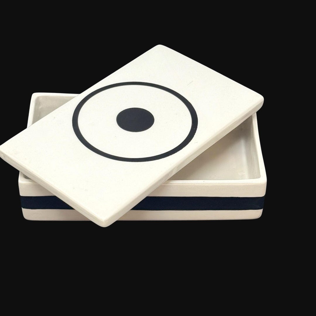 Mancioli Raymor Italy Ceramic Box: MCM Black & White Bullseye - Etsy