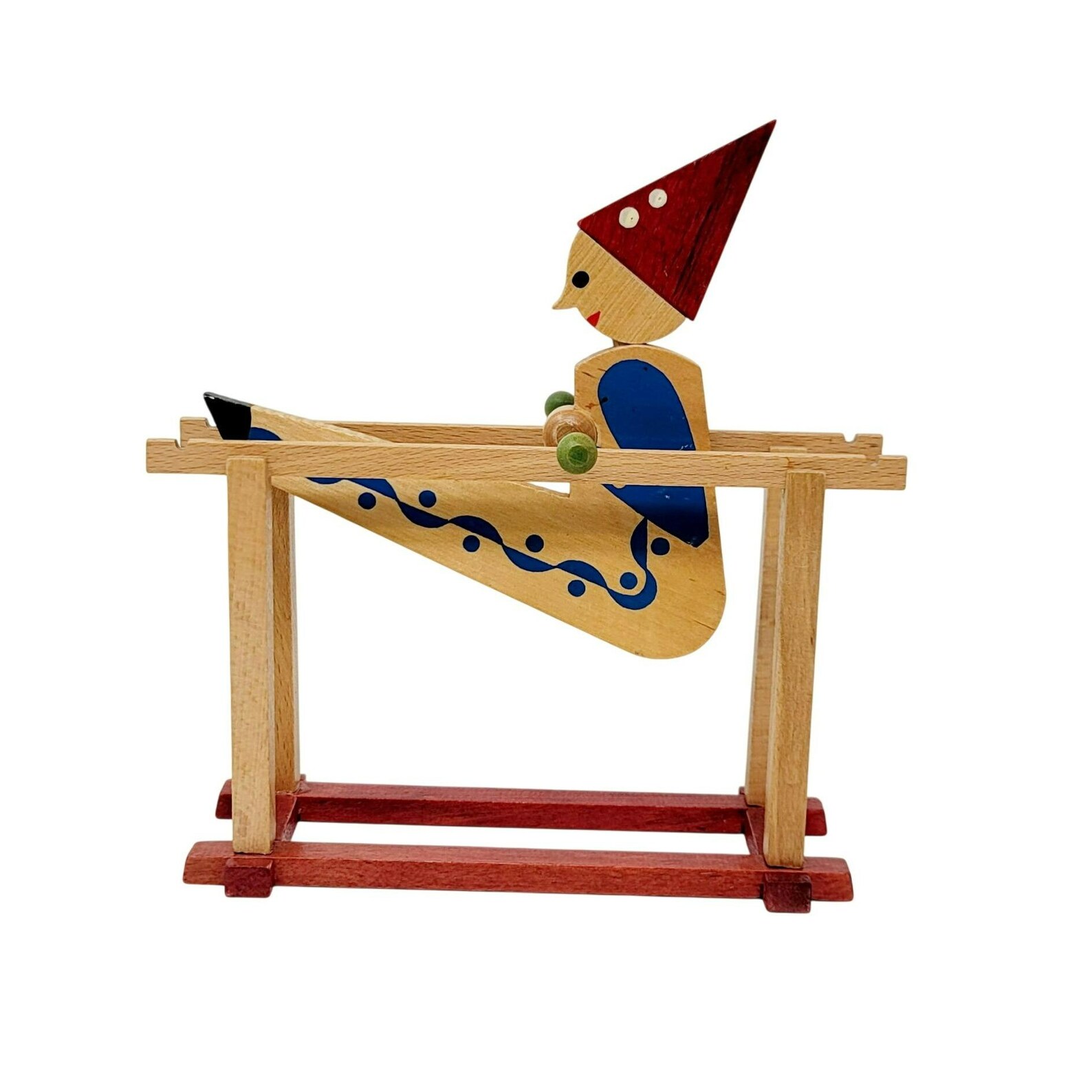 Vintage Wood Tumbling Gymnastics Acrobat Clown Folk Art Toy East ...