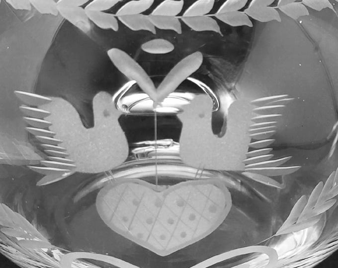 Tiffany & Co Lovebird Crystal Pitcher With Etched Birds and Hearts 100 ...
