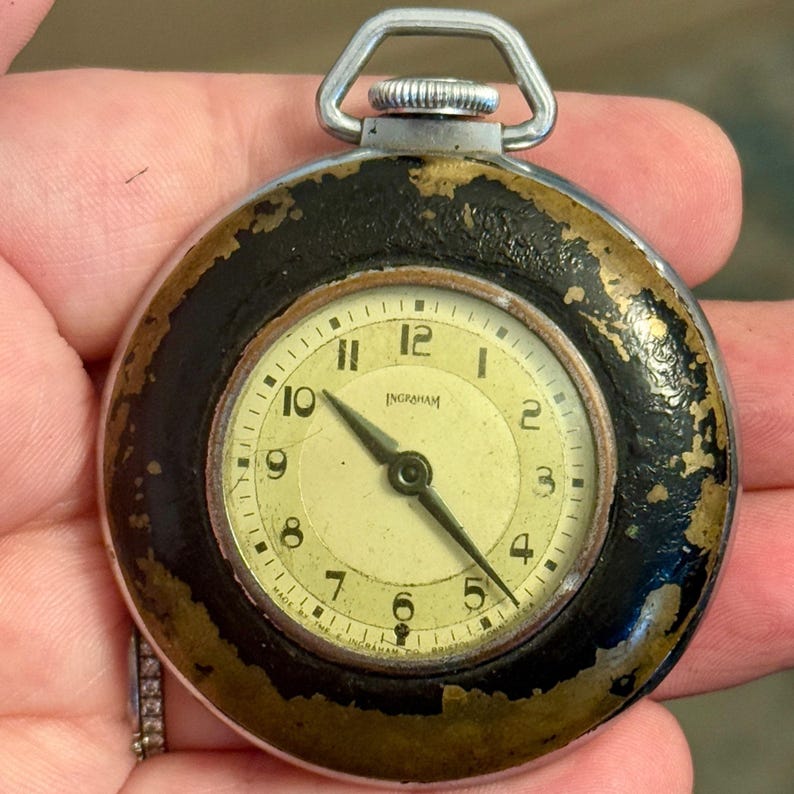 Vintage 1940s E Ingraham Pocket Watch for Parts Restoration Collectors ...