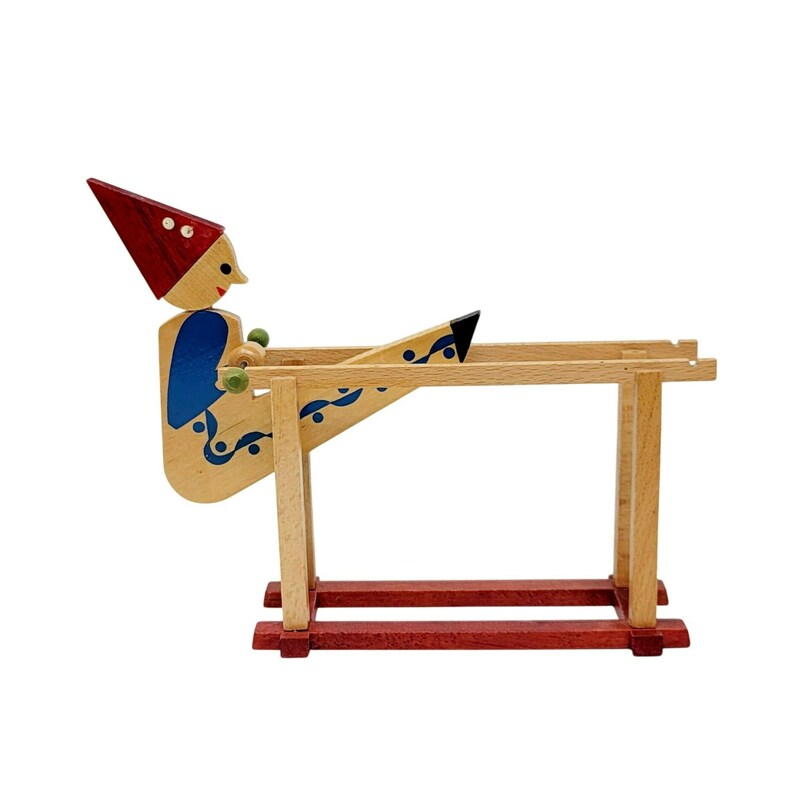 Vintage Wood Tumbling Gymnastics Acrobat Clown Folk Art Toy East ...