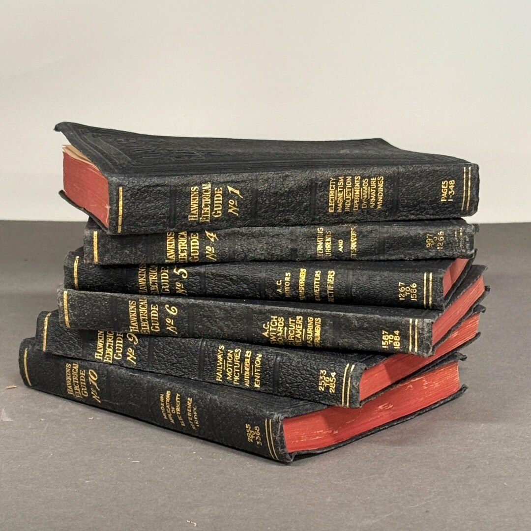 Vintage 1920s Hawkins Electrical Guide Set of 6 Books for Engineers CA ...