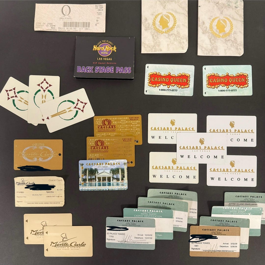 Casino Memorabilia Collection W 29 Items; Caesars Palace & Monte Carlo ...
